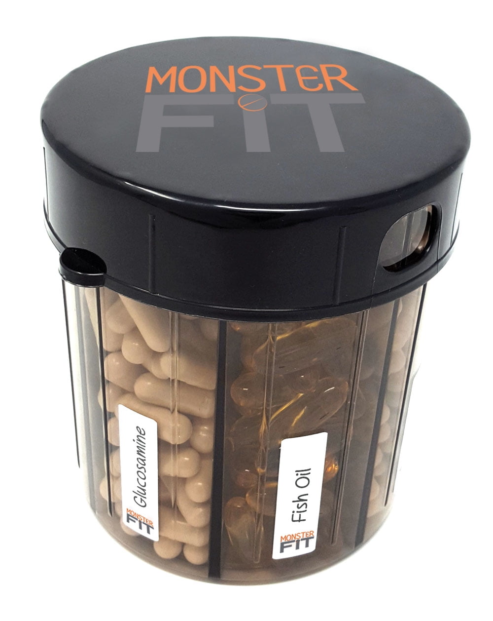 Pill Thing Monster Pill Dispenser, 7 Compartments with Labels, Compact ...