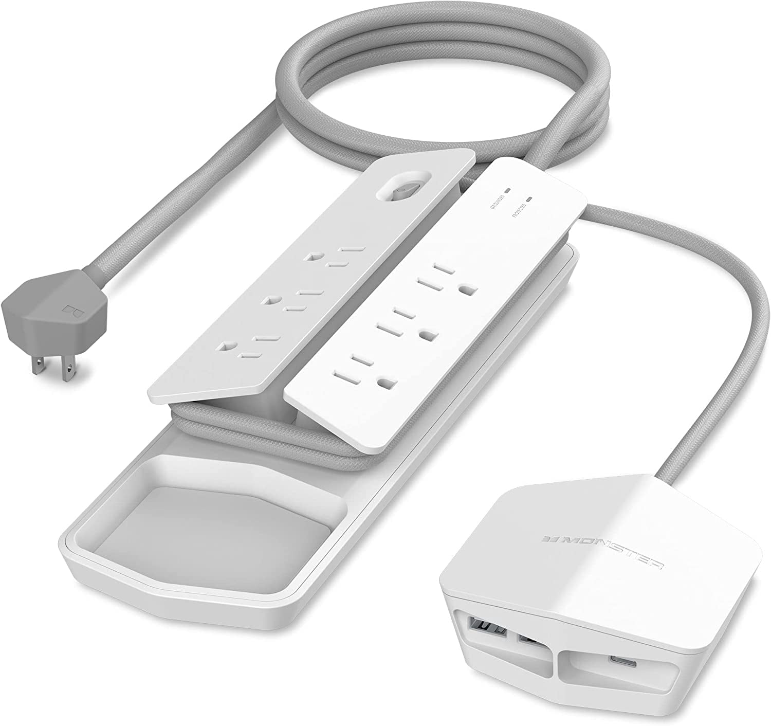 Monster Power Center Vertex Surge Protector with Detachable USB Strip ...