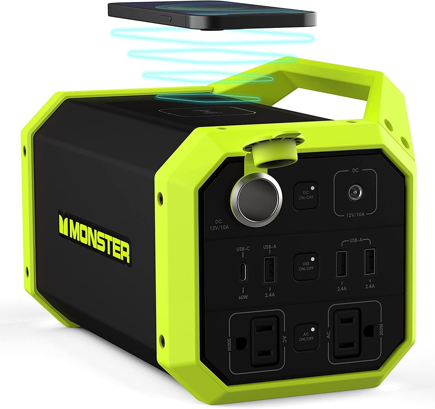 Monster Power Grid Portable Power Station, 296Wh, Charges 9 Devices ...