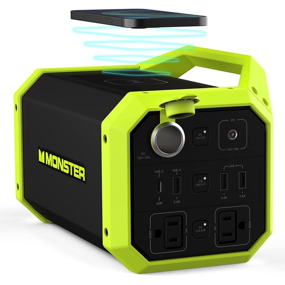 Monster Power Grid Portable Power Station, 296Wh, Charges 9 Devices ...