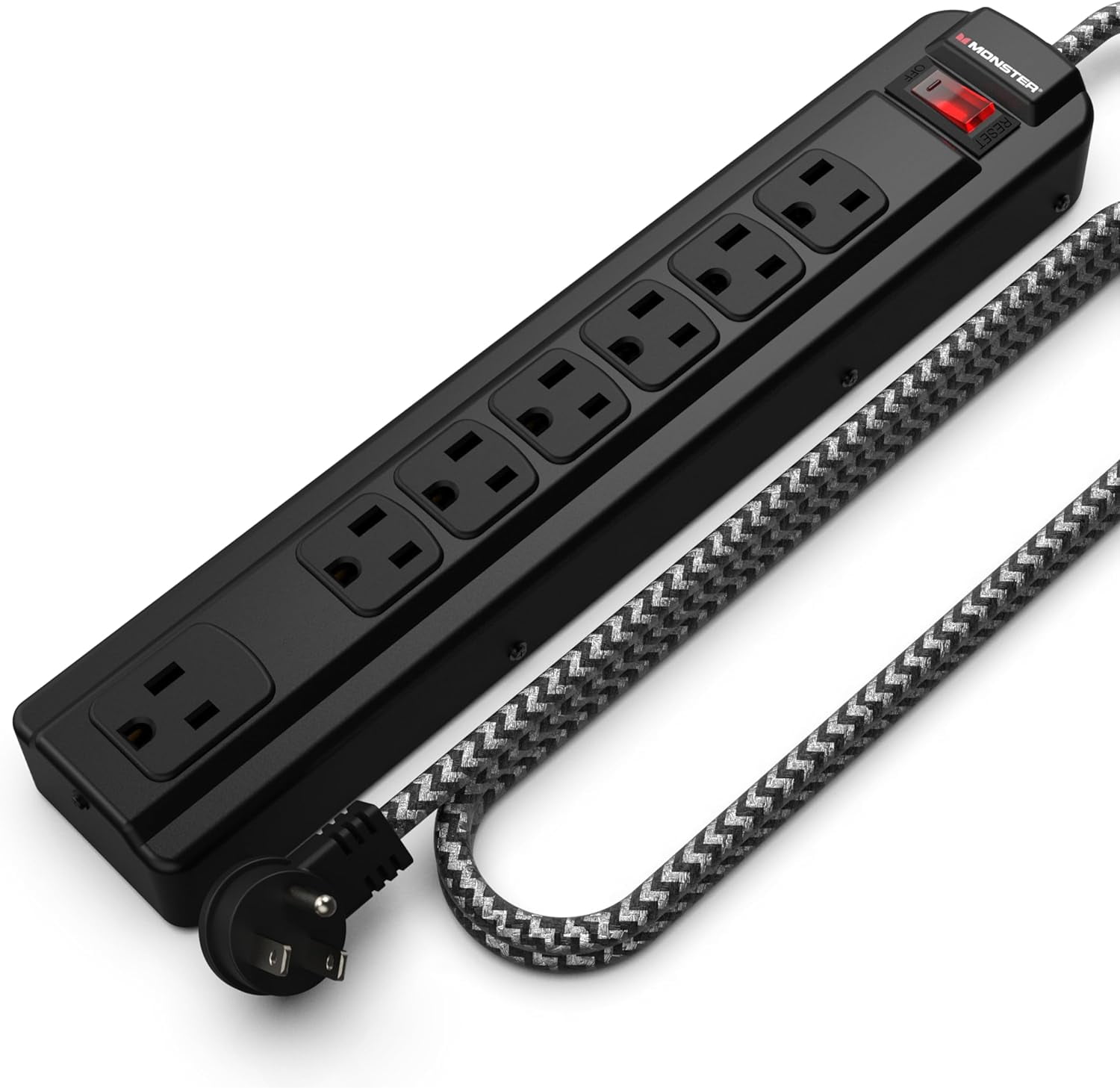 Monster Pro MI Surge Protector – 7 Outlet, 1350 Joule, Fireproof MOV ...