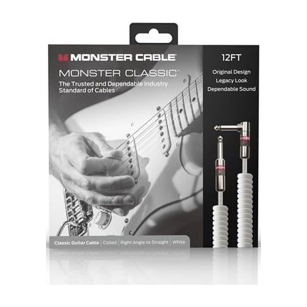 Monster Prolink Classic 12ft Coiled Instrument Cable, 1/4" TS Male ...