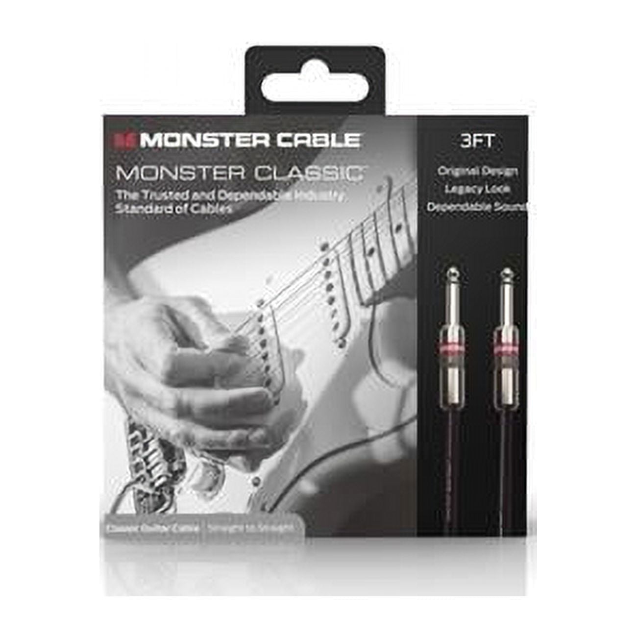 Monster Prolink Classic 3ft 1/4" Instrument Cable - Straight to Straight, Durable Audio ...