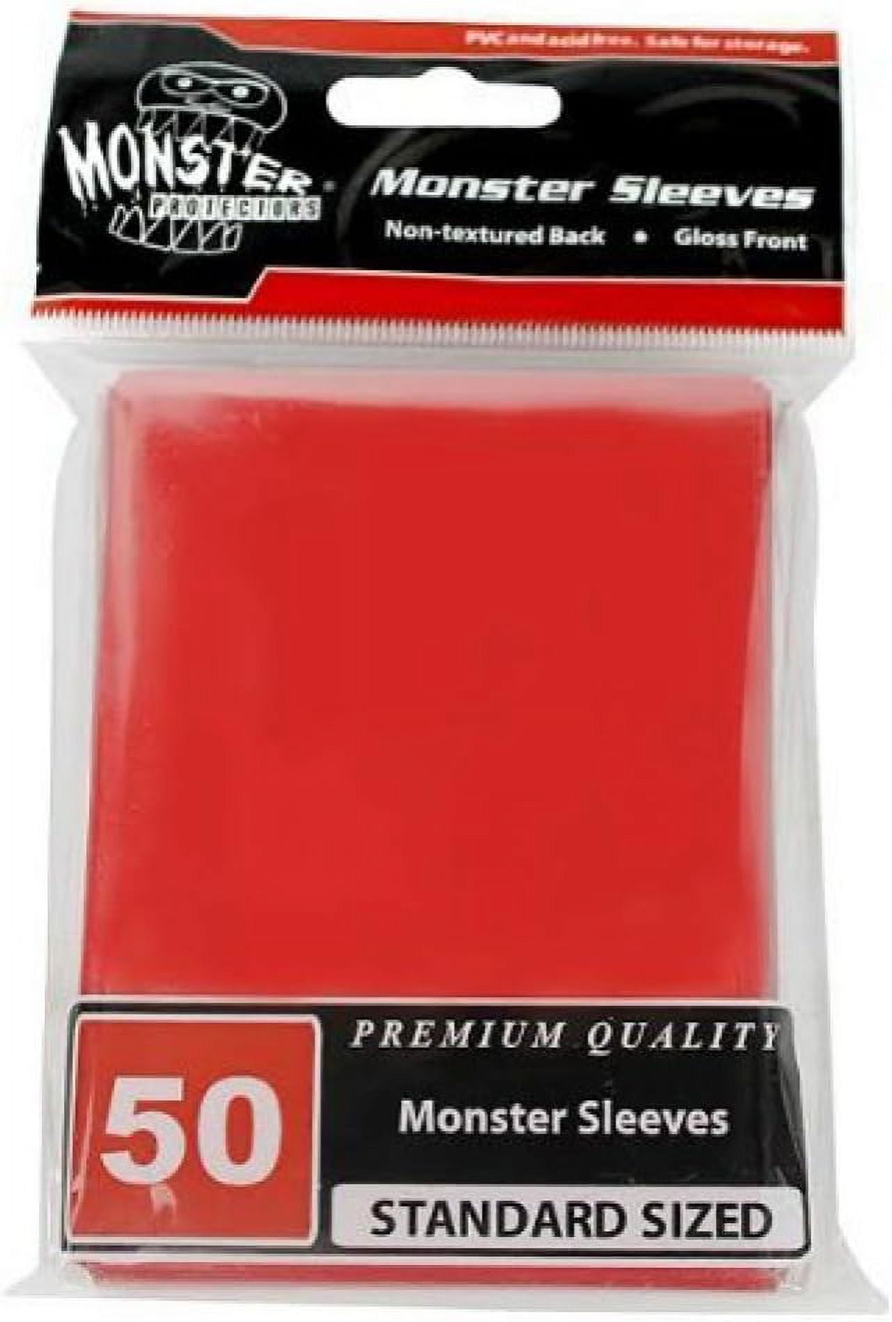 Monster Protector Sleeves - Standard Size Gloss - RED (Fits MTG Magic ...