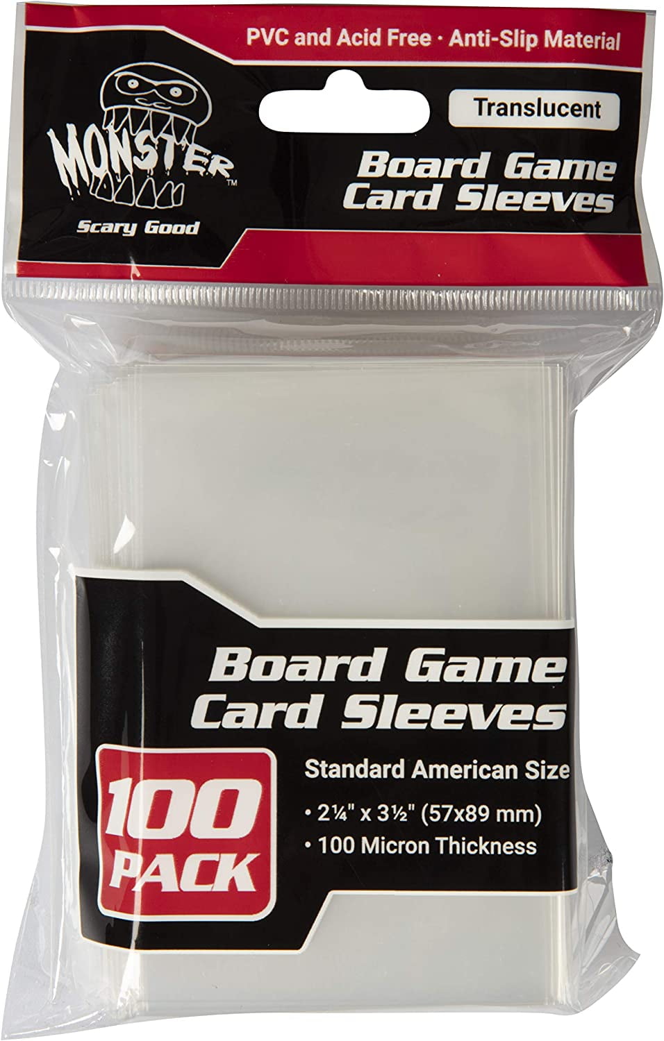 Monster Protectors Clear Board Game Card Sleeves(100 Pack) â€“ Standard ...