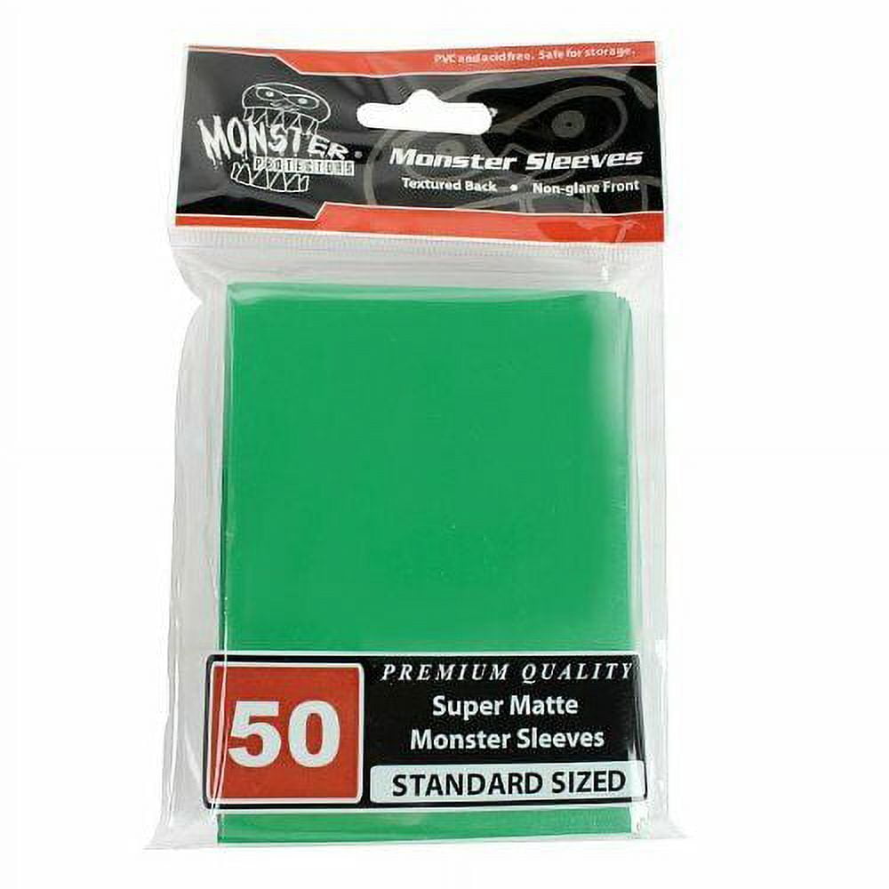 Monster Protector Sleeves - Standard Size Super Matte (50 Pack) - Green ...