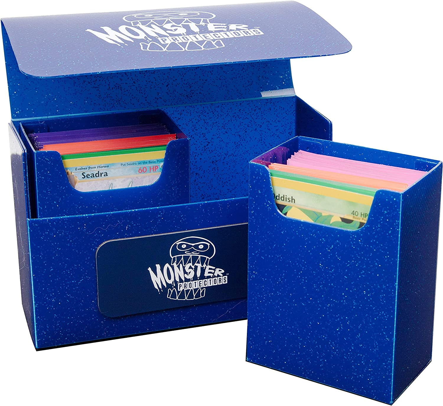 Monster Protectors Magnetic Double Deck Box - Blue Glitter, Holds 150 ...
