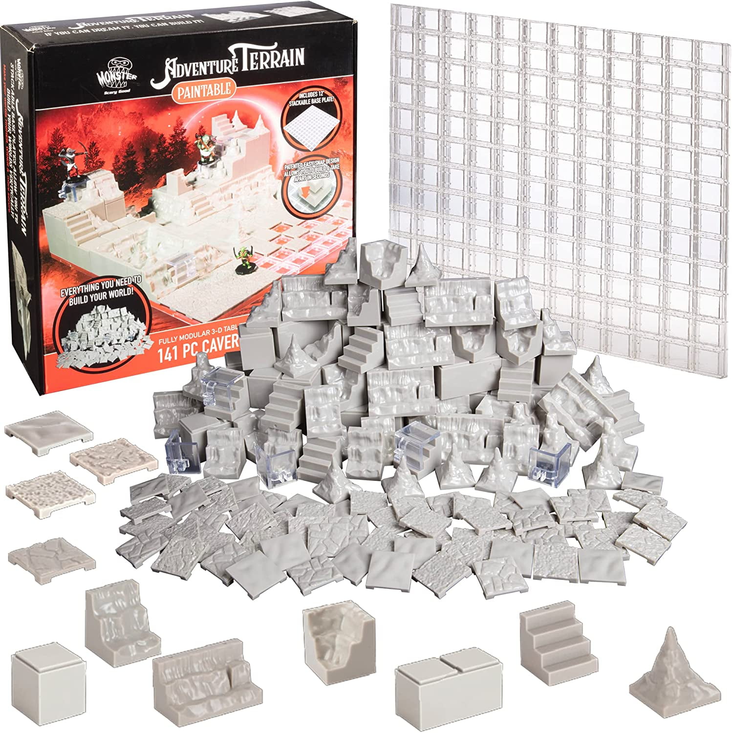 Monster Protectors Paintable Cavern Set 3-D Tabletop World Builder for ...