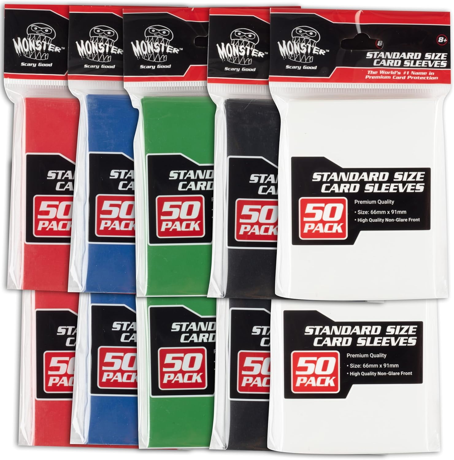 Monster Protectors Standard Card Size Sleeves (66mm x 91mm, 500 Pack ...