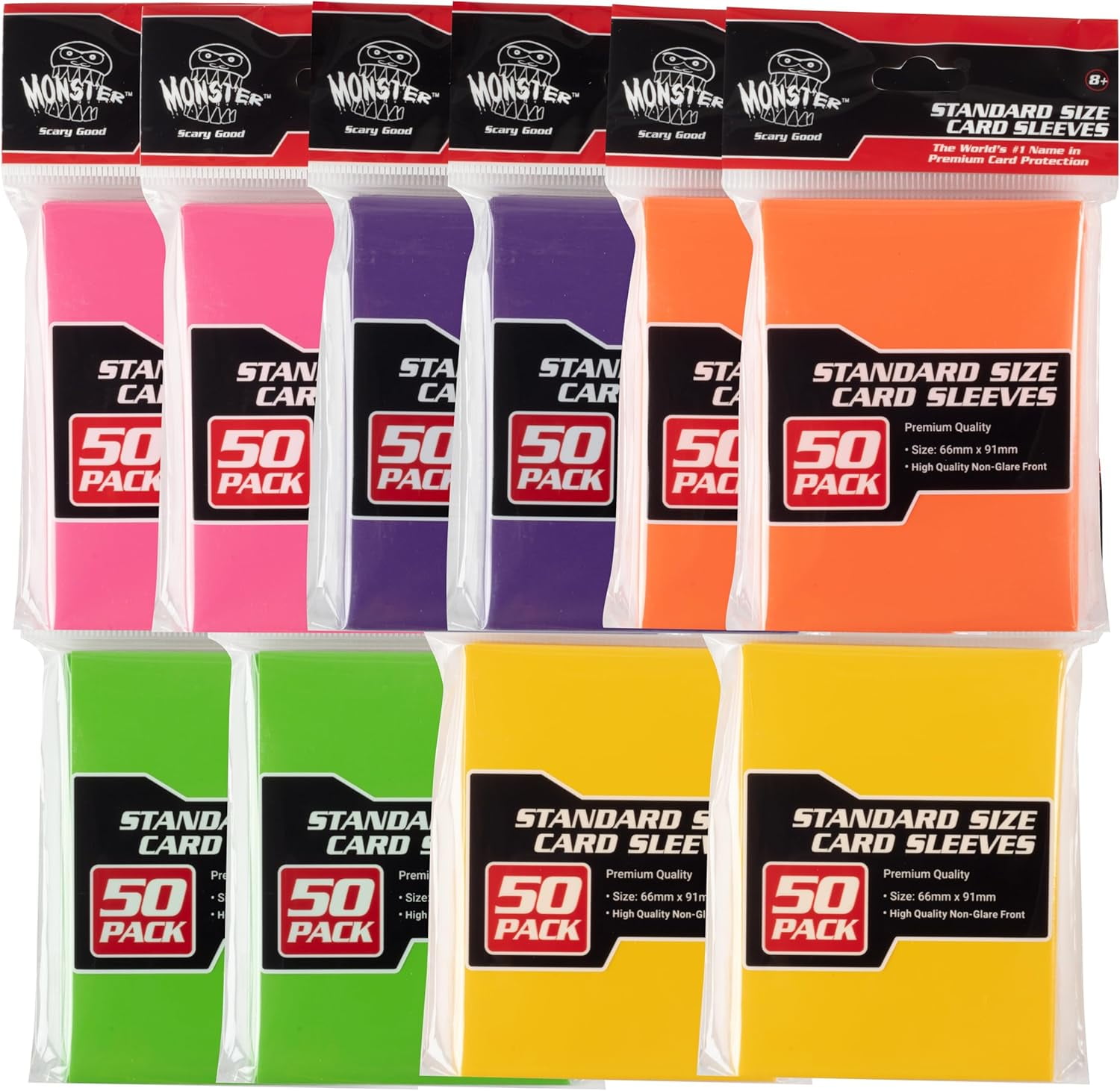 Monster Protectors Standard Size Card Sleeves(500 Pack, 66mm x 91mm ...