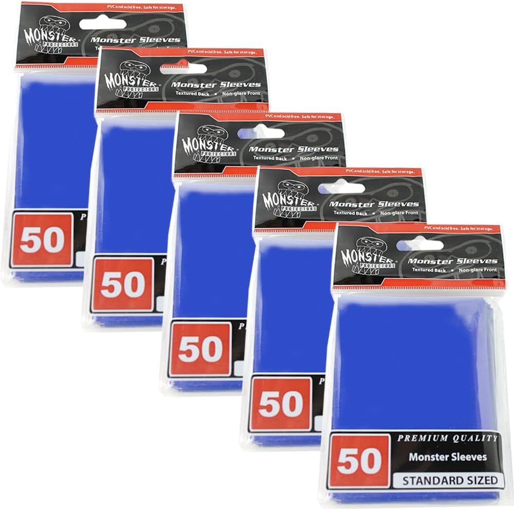 Monster Protectors Standard Size Sleeves for TCGs(250pk) - Blue Glossy ...