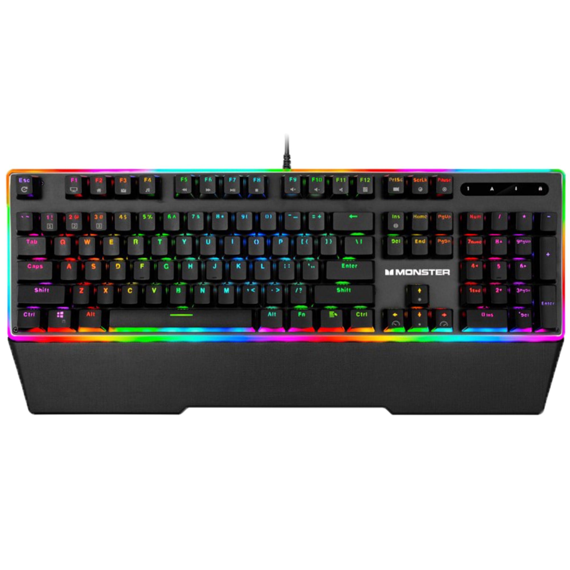 Monster Quest RGB Corded Mechanical PC Gaming Keyboard, Black ...