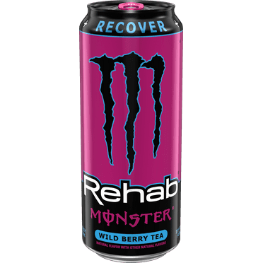Monster Energy Rehab Tea + Lemonade, Caffeine Free, 15.5 Ounce Can ...