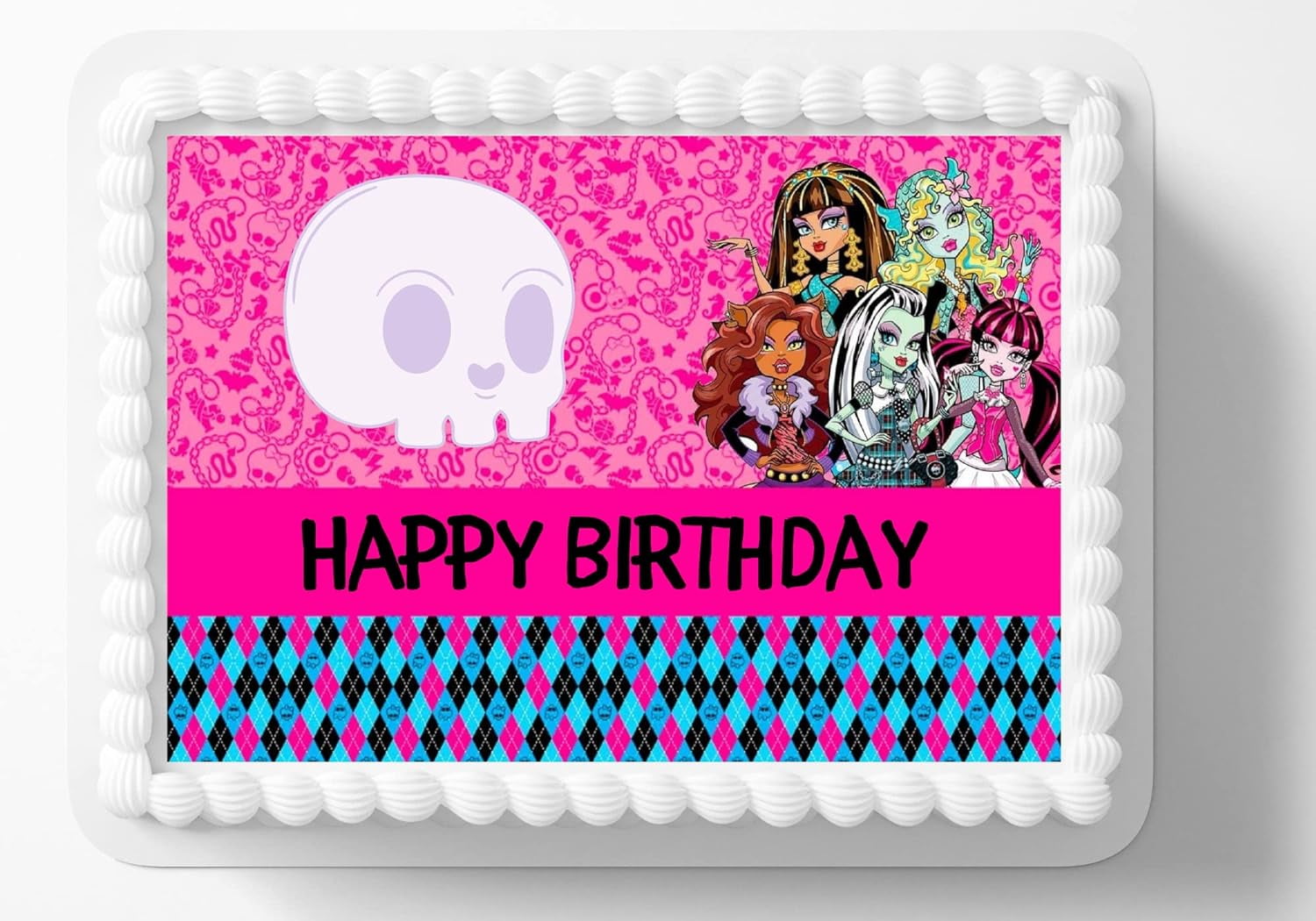 Monster School Girls Birthday Edible Image Edible Cake Topper Frosting ...