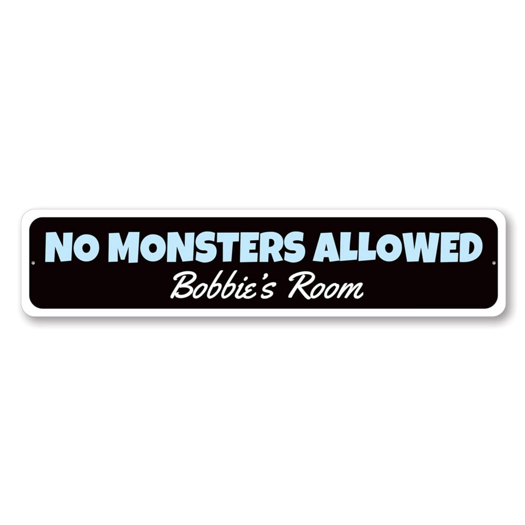 Monster Sign, Custom No Monsters Allowed Sign, Children Kid Room Sign ...