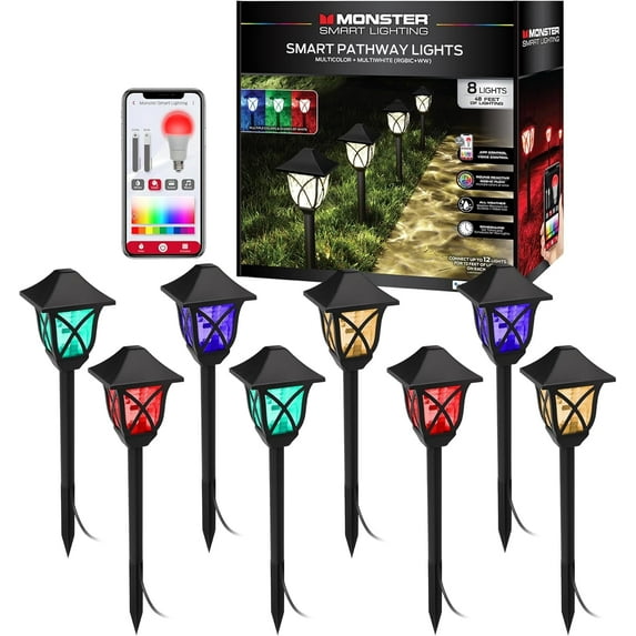 Monster Smart Path Lights, Multicolor & Multiwhite Outdoor LED Lights w ...