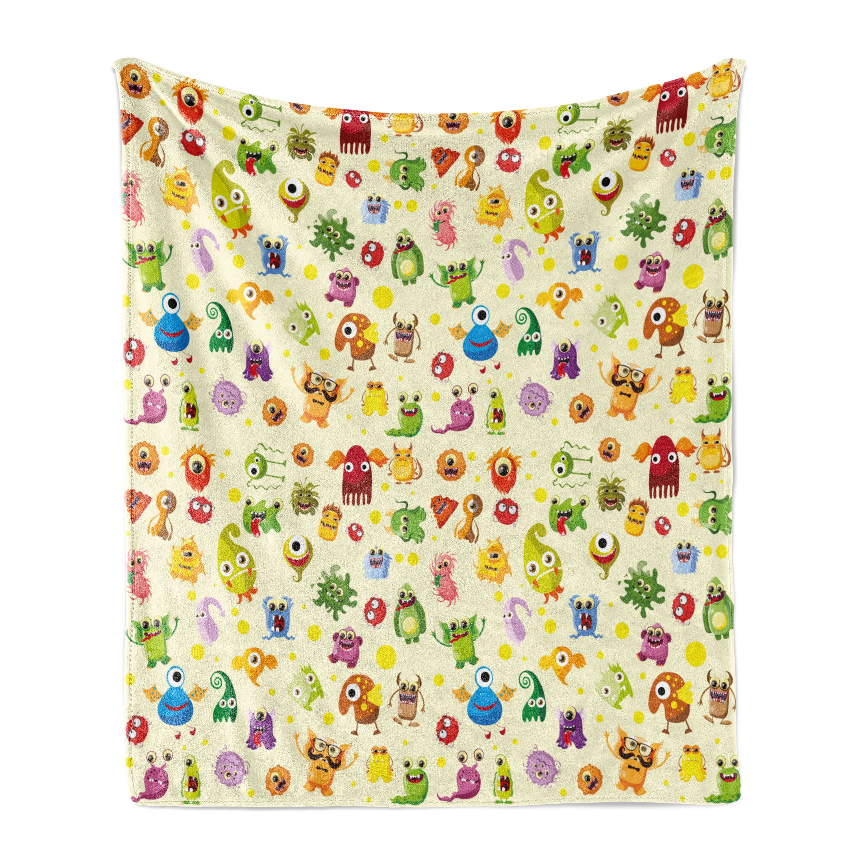 Monster Soft Flannel Fleece Throw Blanket, Drawings Different Cartoon ...
