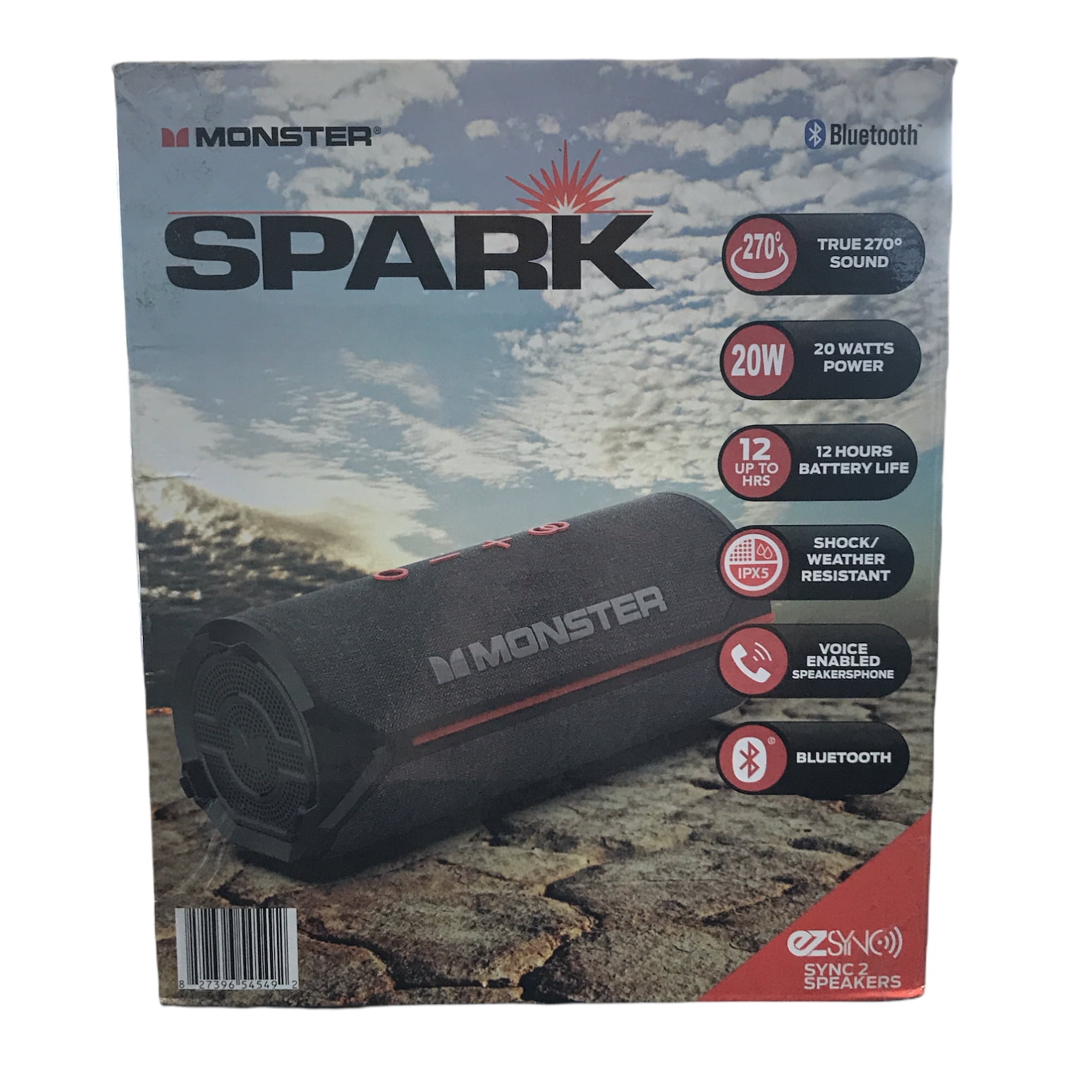Monster Spark Cordless, Portable, Waterproof Bluetooth Speaker with ...