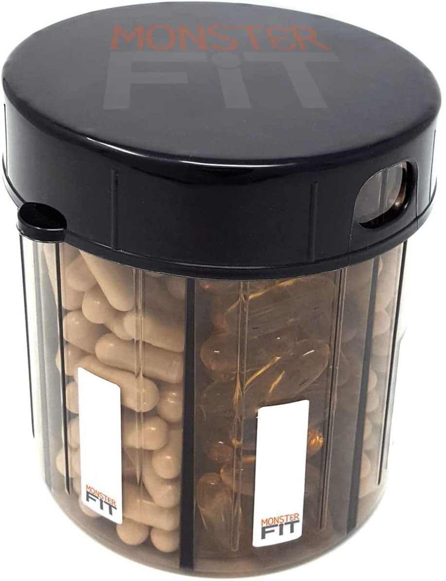Monster Supplement Medicine Pill Organizer Dispenser, 7 Compartments ...