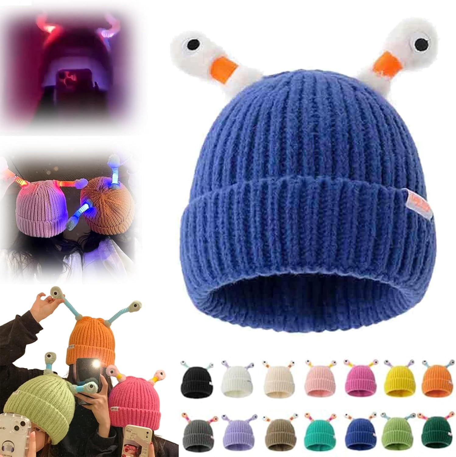 Monster Tentacle Hat, 2024 New UpgradeWinter Parent-Child Cute Glowing ...