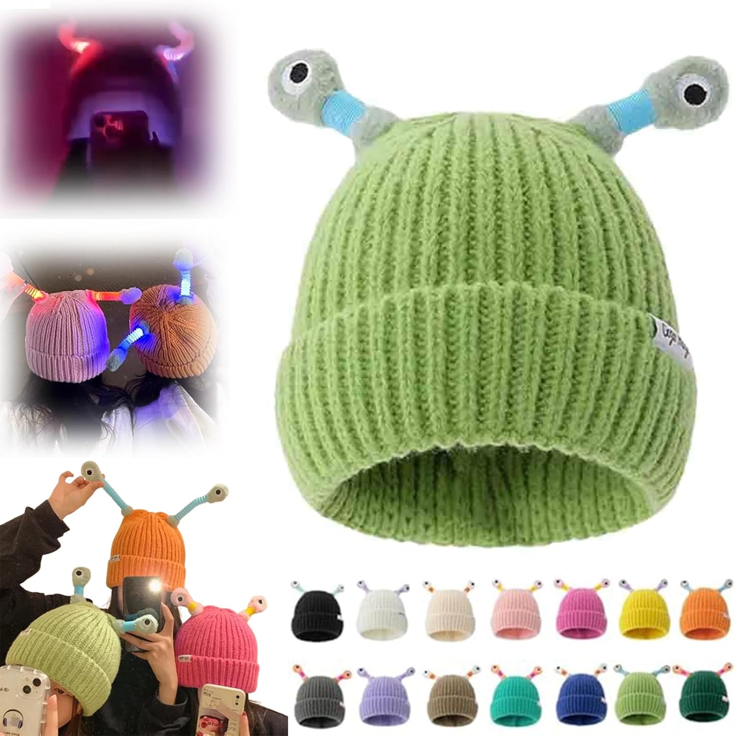 Monster Tentacle Hat, 2024 New UpgradeWinter Parent-Child Cute Glowing ...