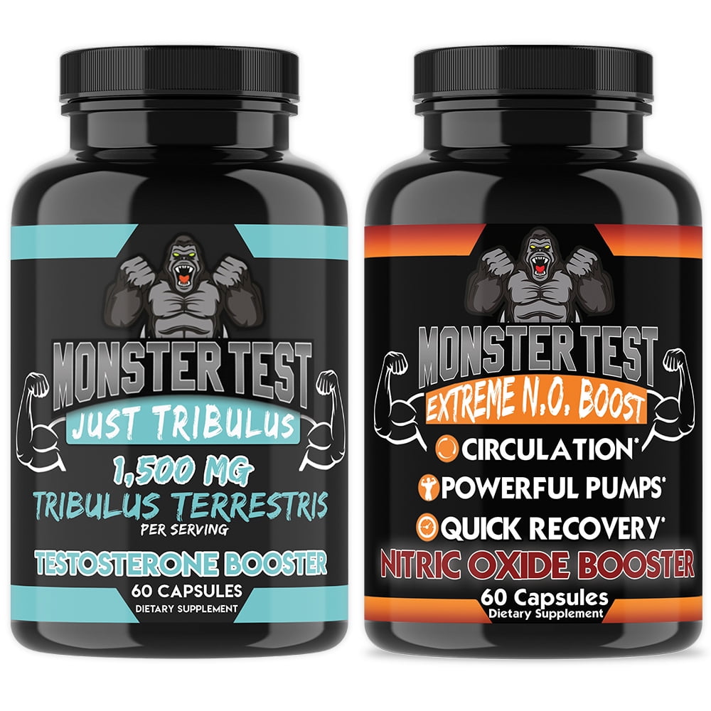 Monster Test Men's Tribulus & Nitric Oxide Booster, Testosterone ...
