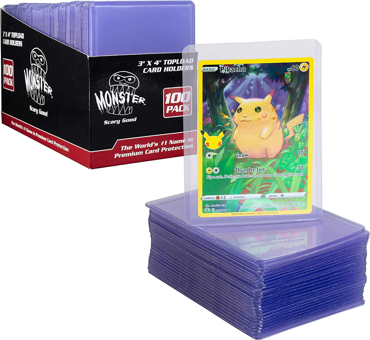 Monster Top Loaders for Collectible Trading Cards - 100 Count 3"x4 ...