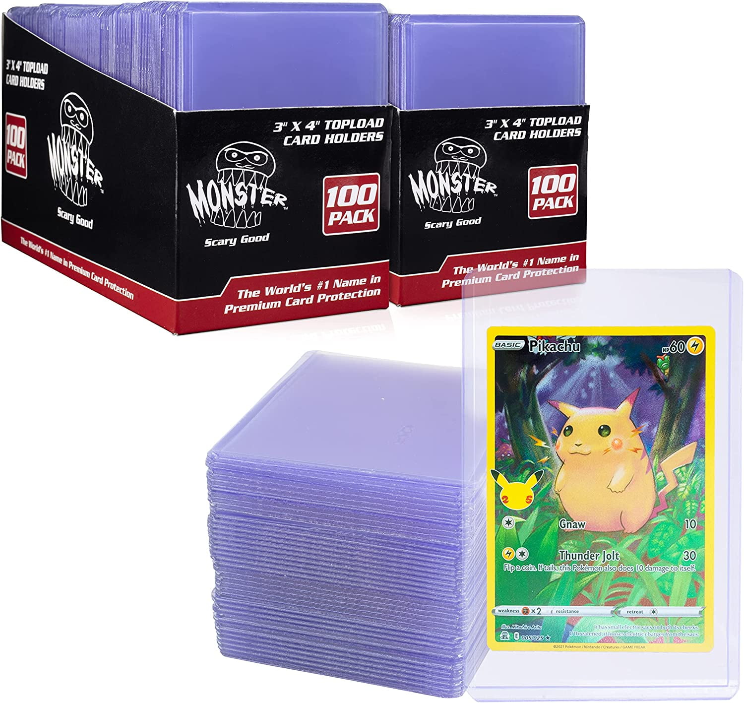 Monster 3"x4" Top Loaders for Trading & Sports Cards - 200 Count ...
