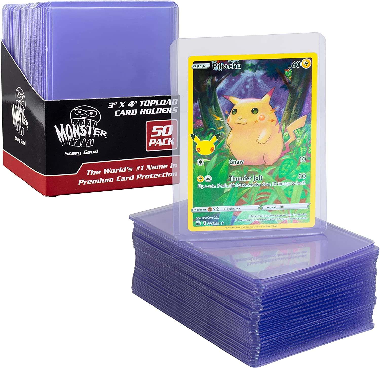 Monster Top Loaders for Collectible Trading Cards - 50 Count 3"x4 ...