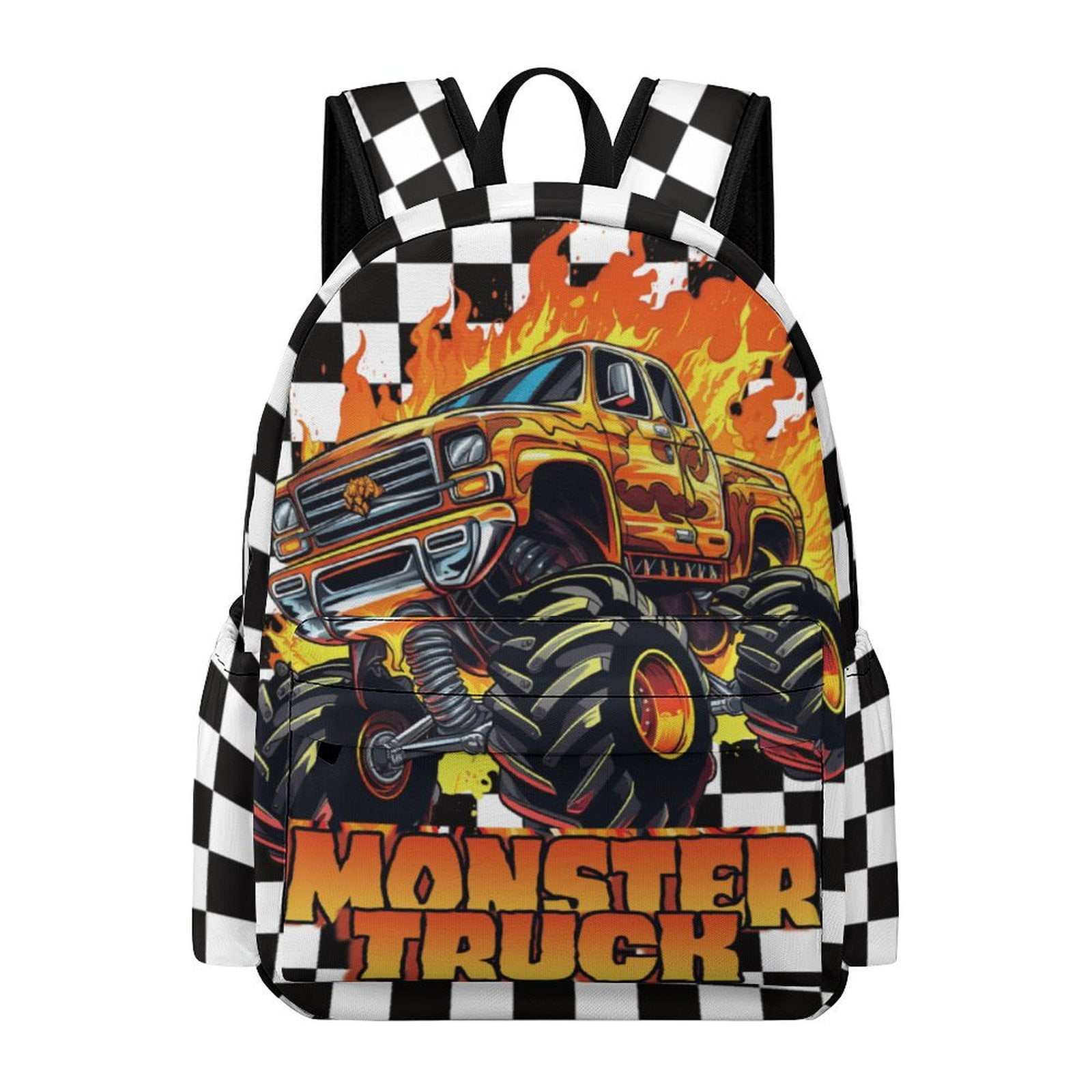 Monster Truck Backpack for Men Women Teenager 17 Inch Monster Truck ...