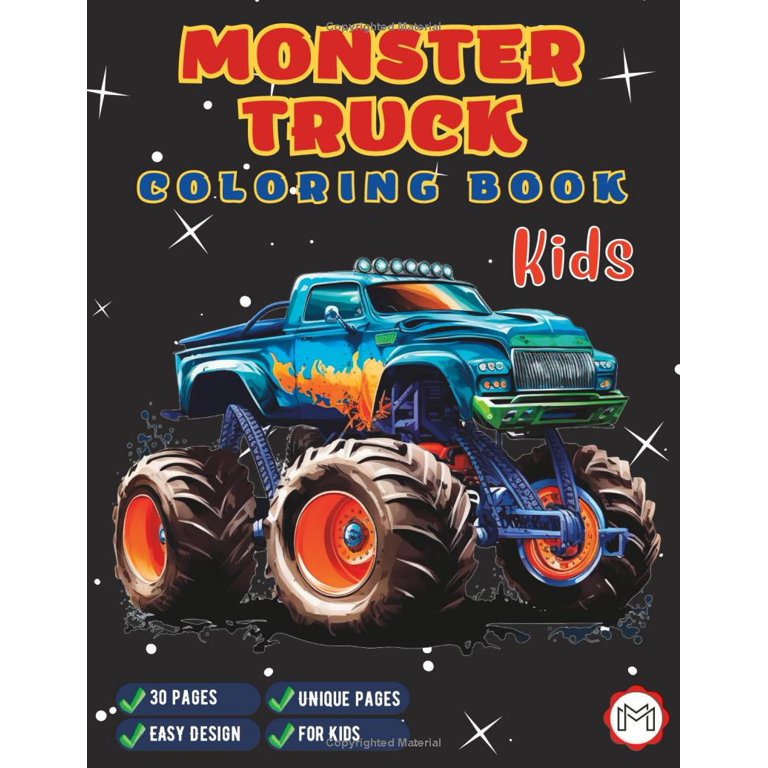monster truck coloring sheet easy