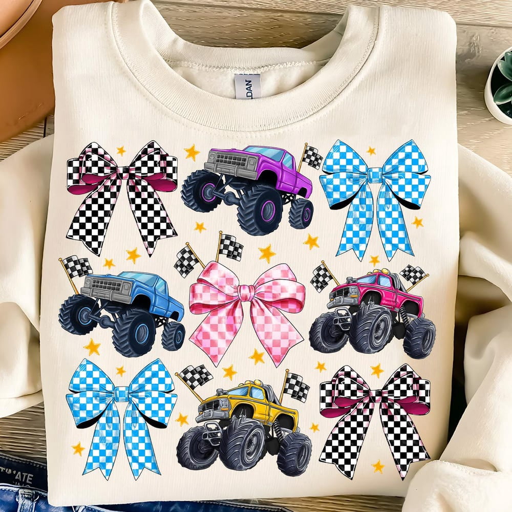 Monster Truck Coquette Shirt, Racing Bow Shirt, Monster Truck Girl ...