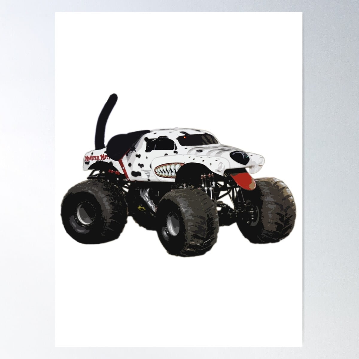 Monster Truck Dalmatian Mutt Poster Wall Art, Modern Wall Decor For ...