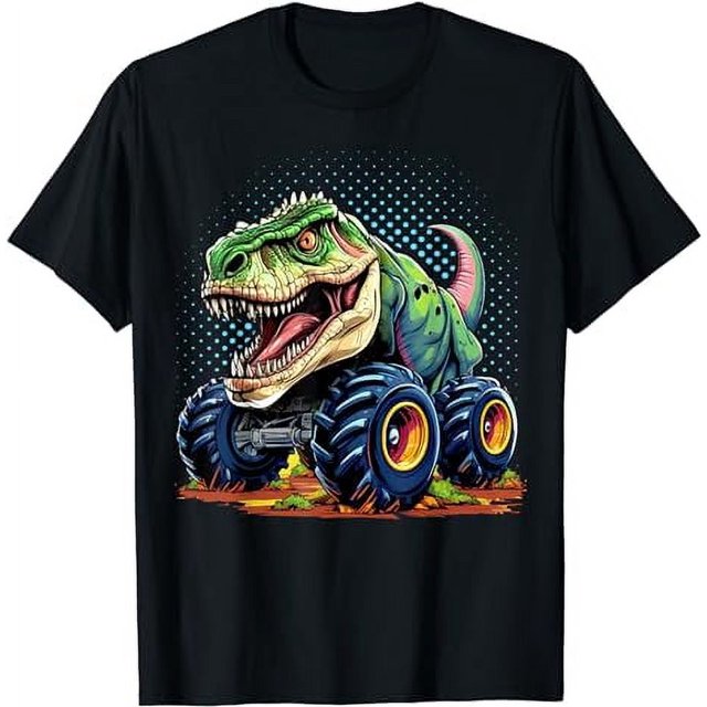 Monster Truck Dinosaur T-Rex Birthday Boy T-Shirt - Walmart.com