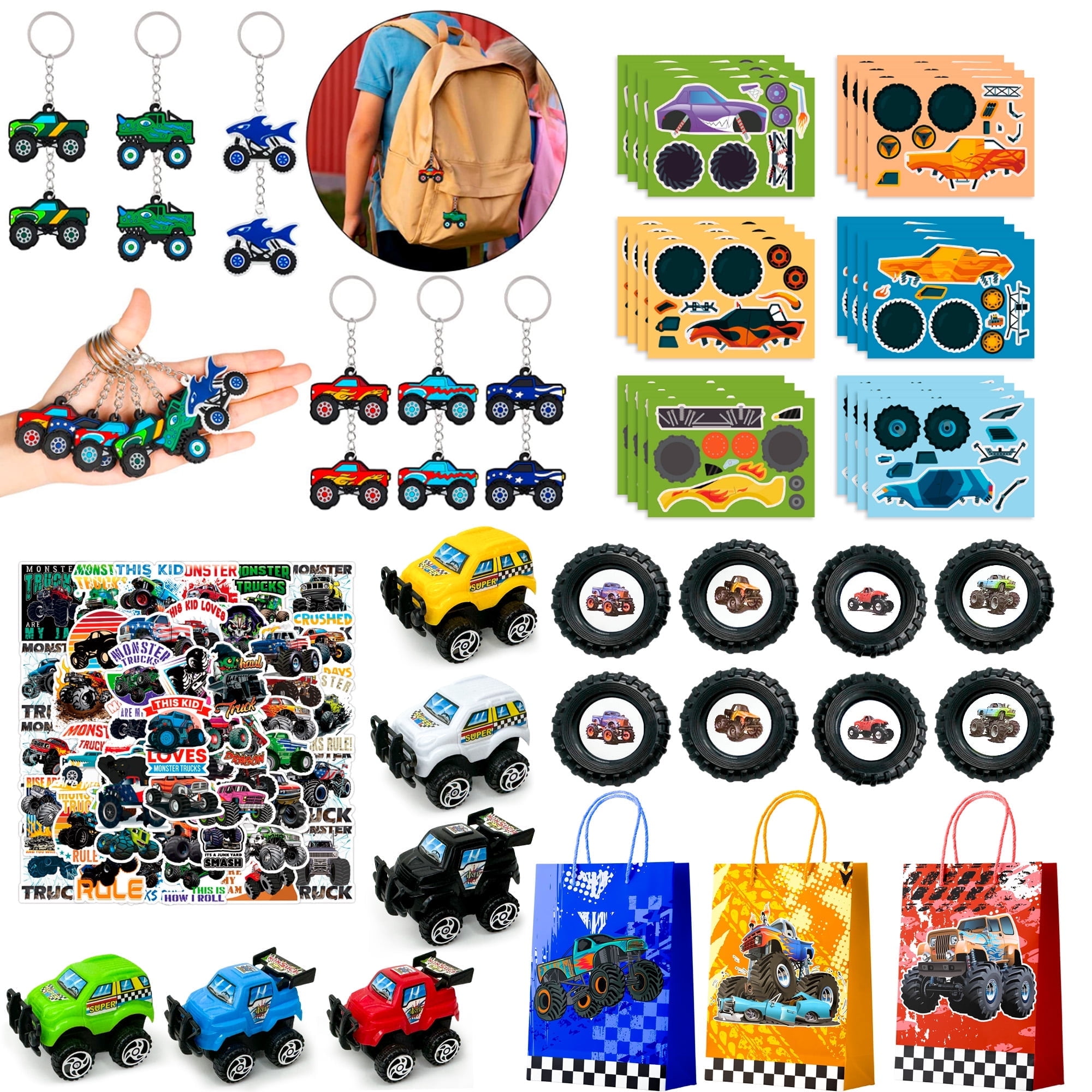 Monster Truck Favors, 110pcs All-In-One Mini Monster Trucks Party ...