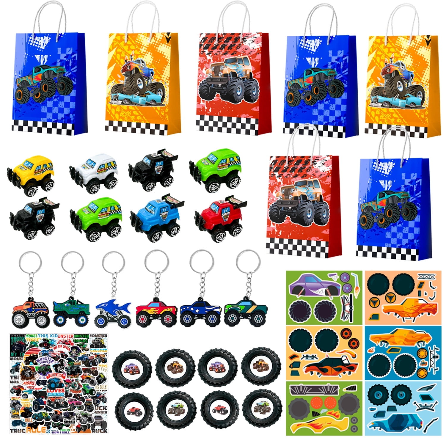Monster Truck Favors, 110pcs All-In-One Mini Monster Trucks Party ...