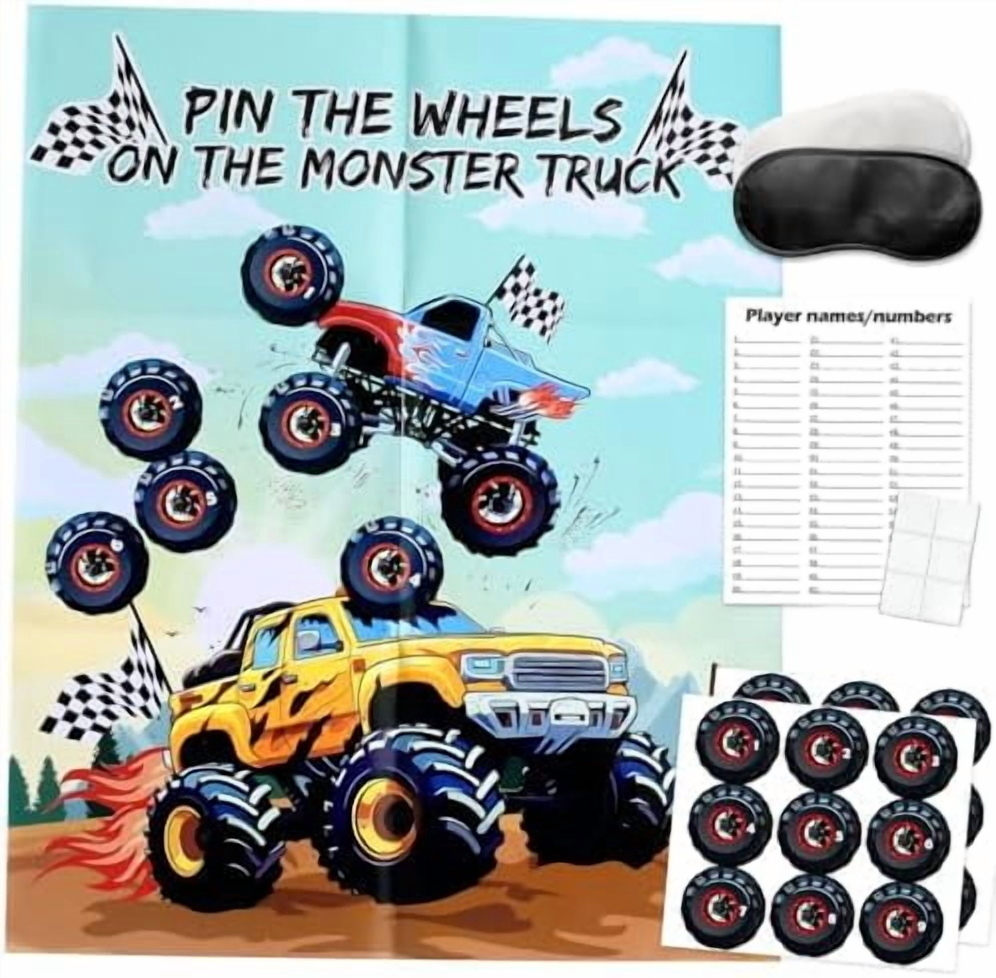 Monster Truck Games, Pin The Wheels on The Monster Truck, Birthday ...