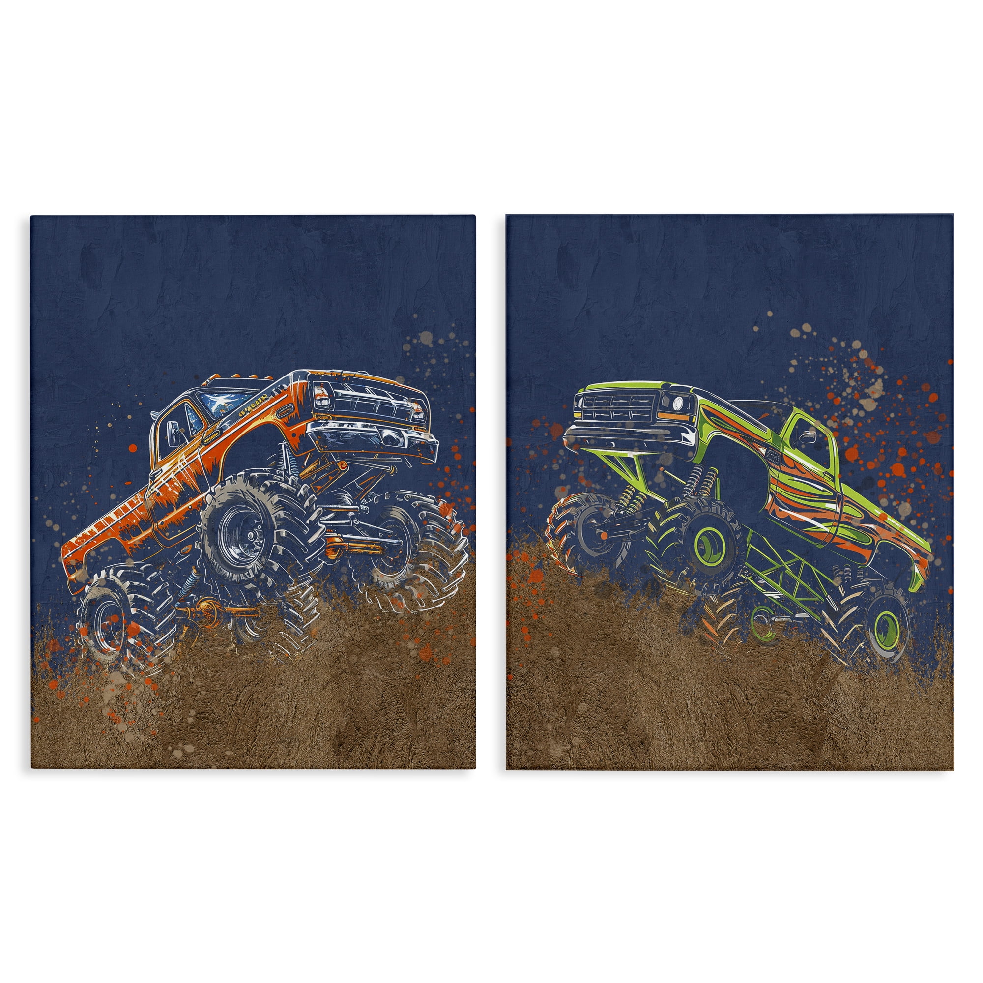 Monster Truck Jam 2 Piece Canvas Wall Art Set, design by Kim Allen ...