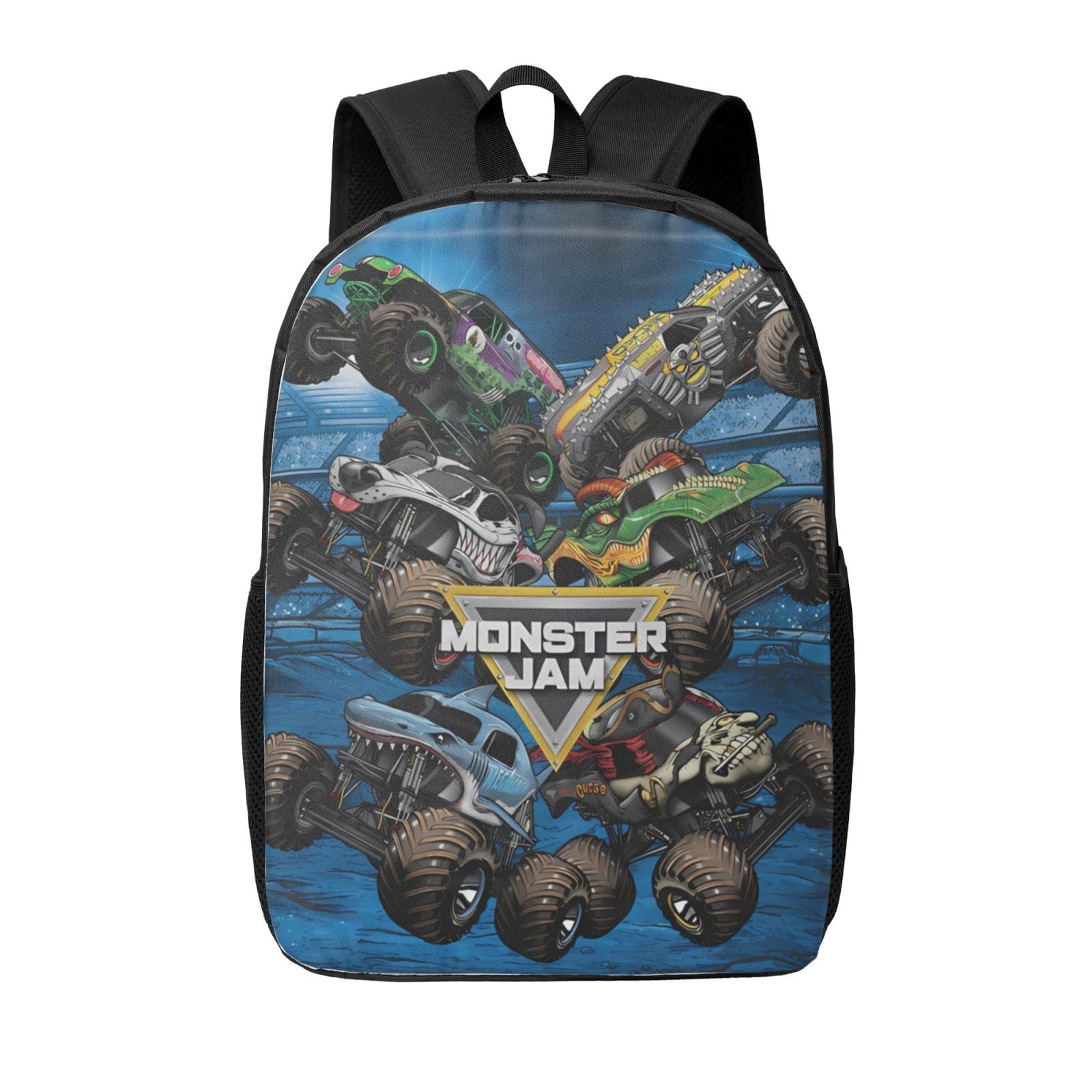 Monster Truck Jam Backpack 17 Inch Large Capacity Casual School Bag ...