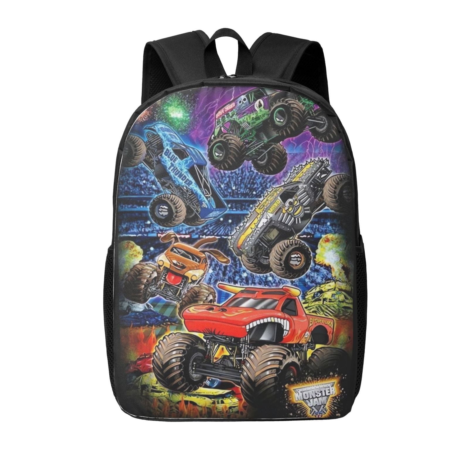 Monster Truck Jam Backpack 17 Inch Large Capacity Casual School Bag ...