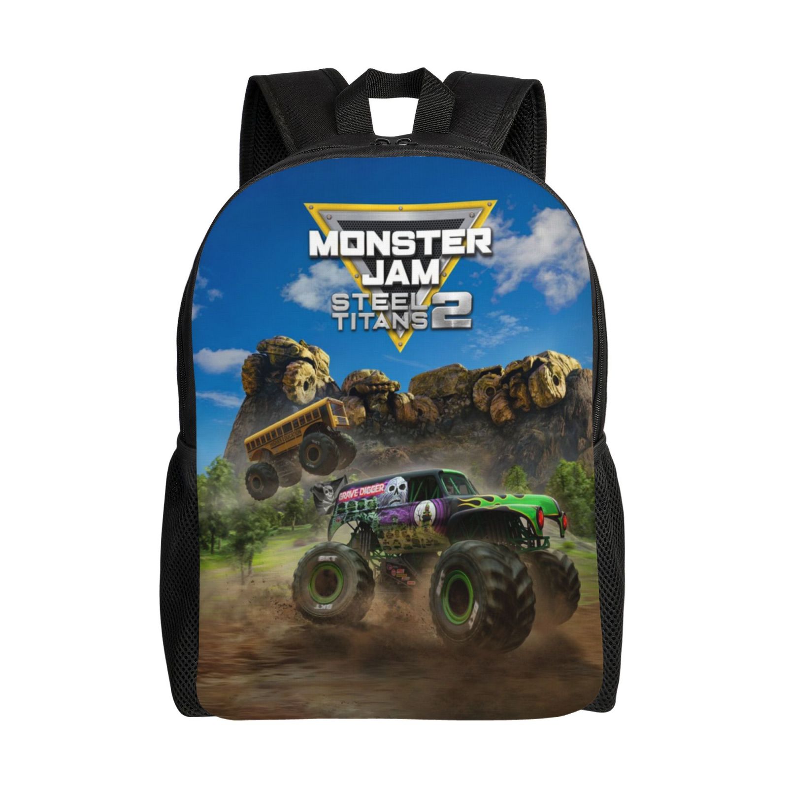 Monster Truck Jam Backpack Large Capacity bag Book Bag Casual Daypack ...
