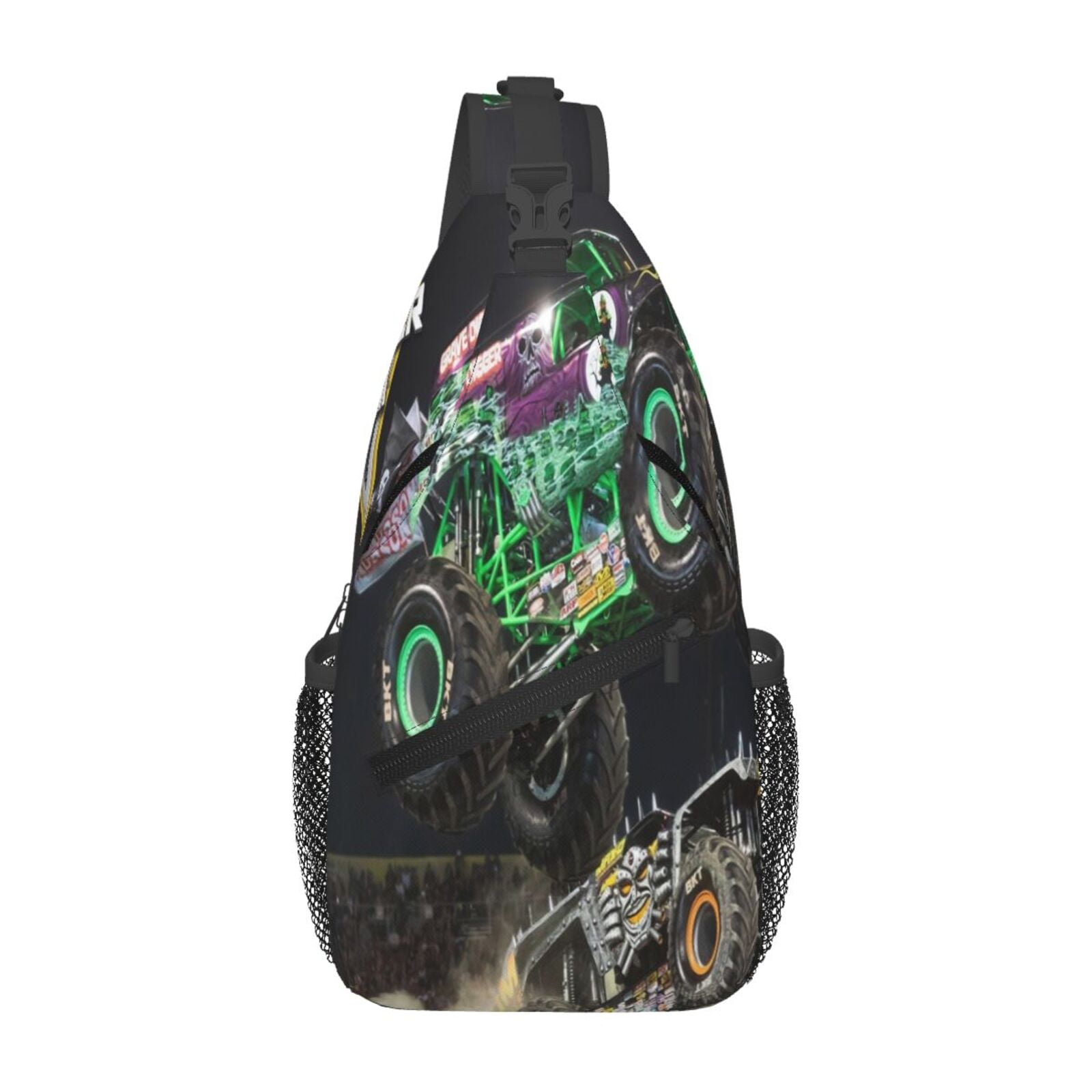 Monster Truck Jam Casual Sling Bag Crossbody Shoulder Backpack Gym ...