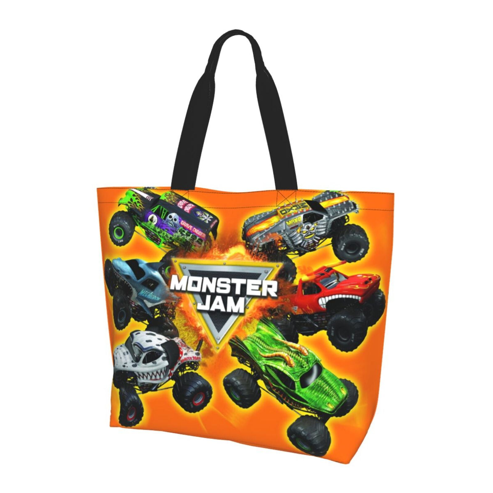 Monster Truck Jam Cute Extra Large Canvas Tote Bag for Gym Beach Travel ...