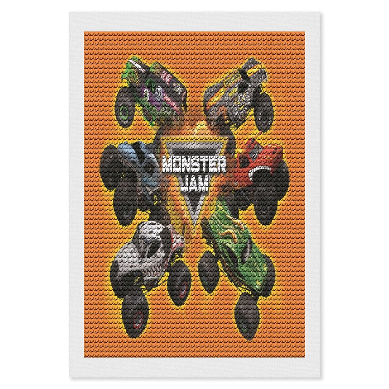 Monster Truck Jam Diamond Art Kits for Adults Full Drill Diamond Art ...