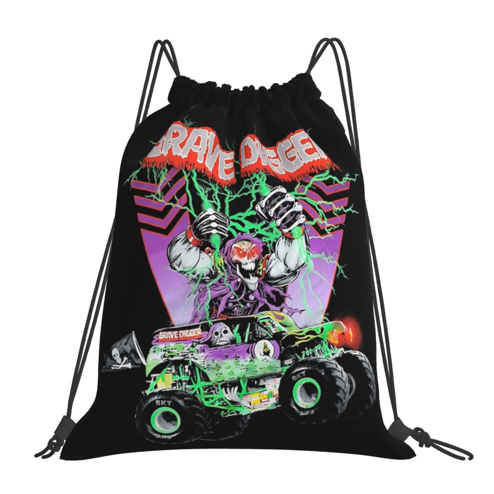 Monster Truck Jam Drawstring Backpack Sport Gym Bag For Yoga Swimming ...