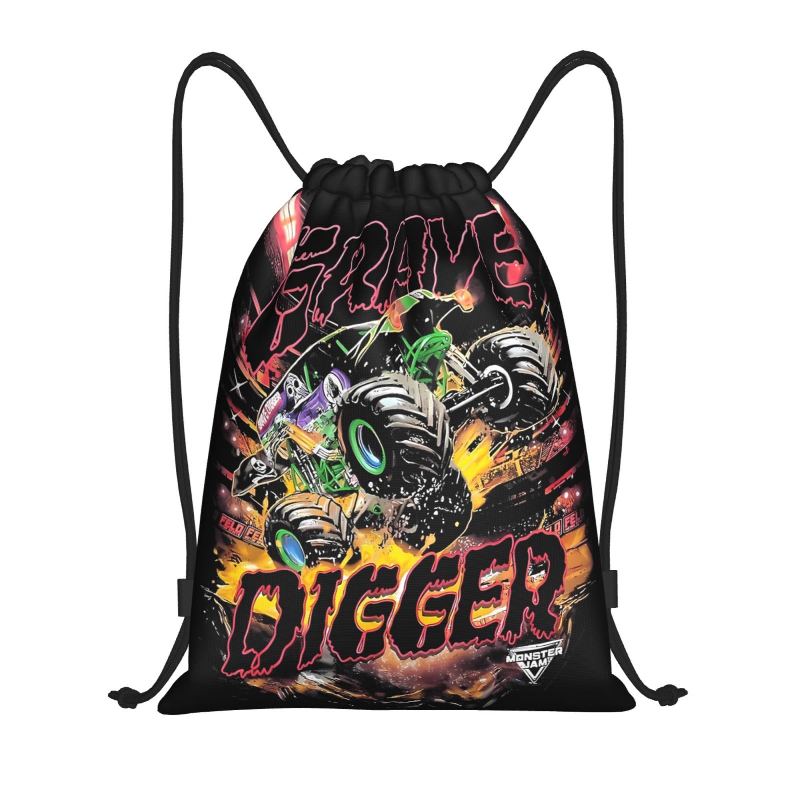 Monster Truck Jam Drawstring Backpack Sport Gym Bag For Yoga Swimming ...