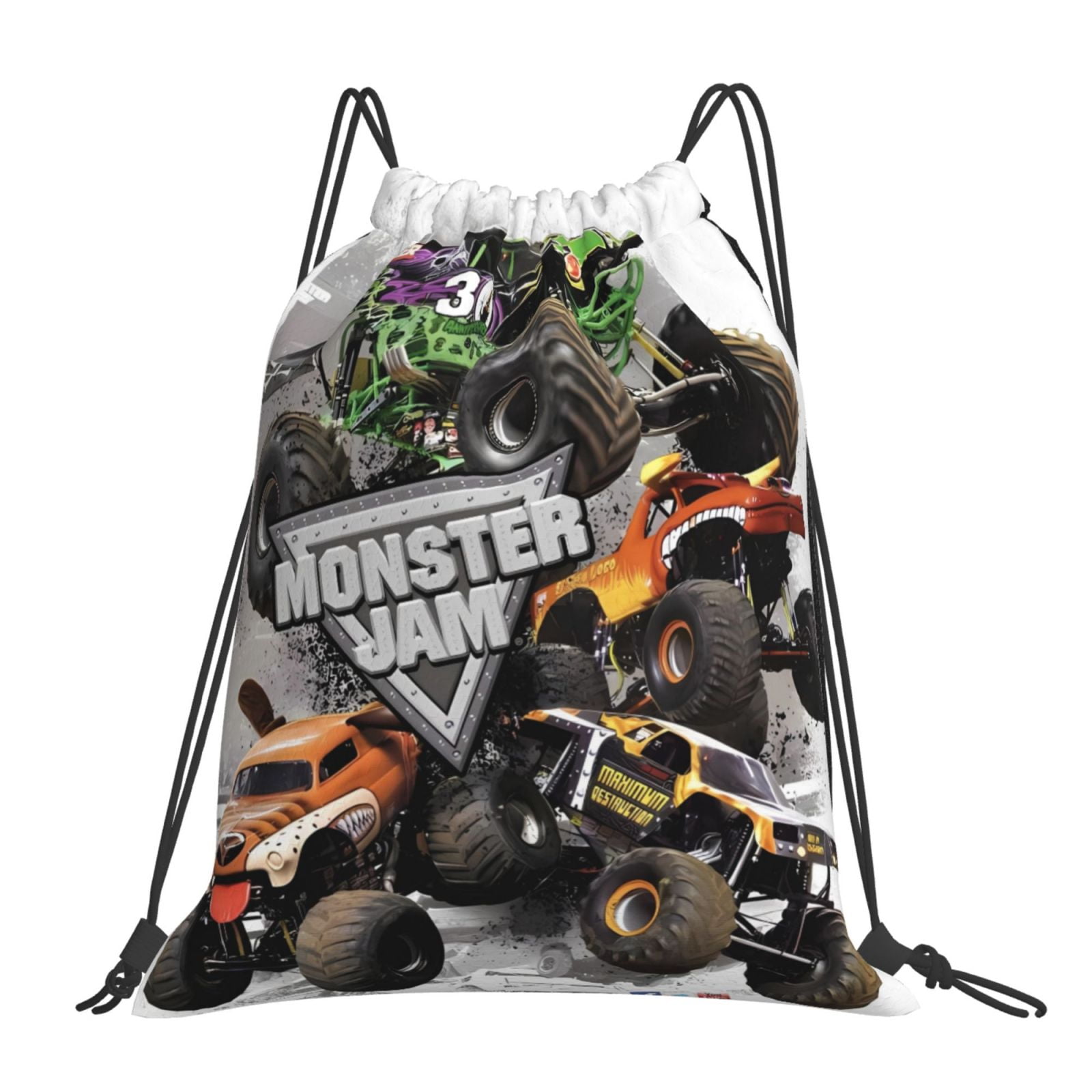 Monster Truck Jam Drawstring Backpack Sport Gym Bag For Yoga Swimming Gymsack Sport Strap Pack ...