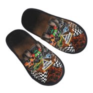Home Slippers Non-slip Jacquard Technology Furry Calf Length Thickening ...