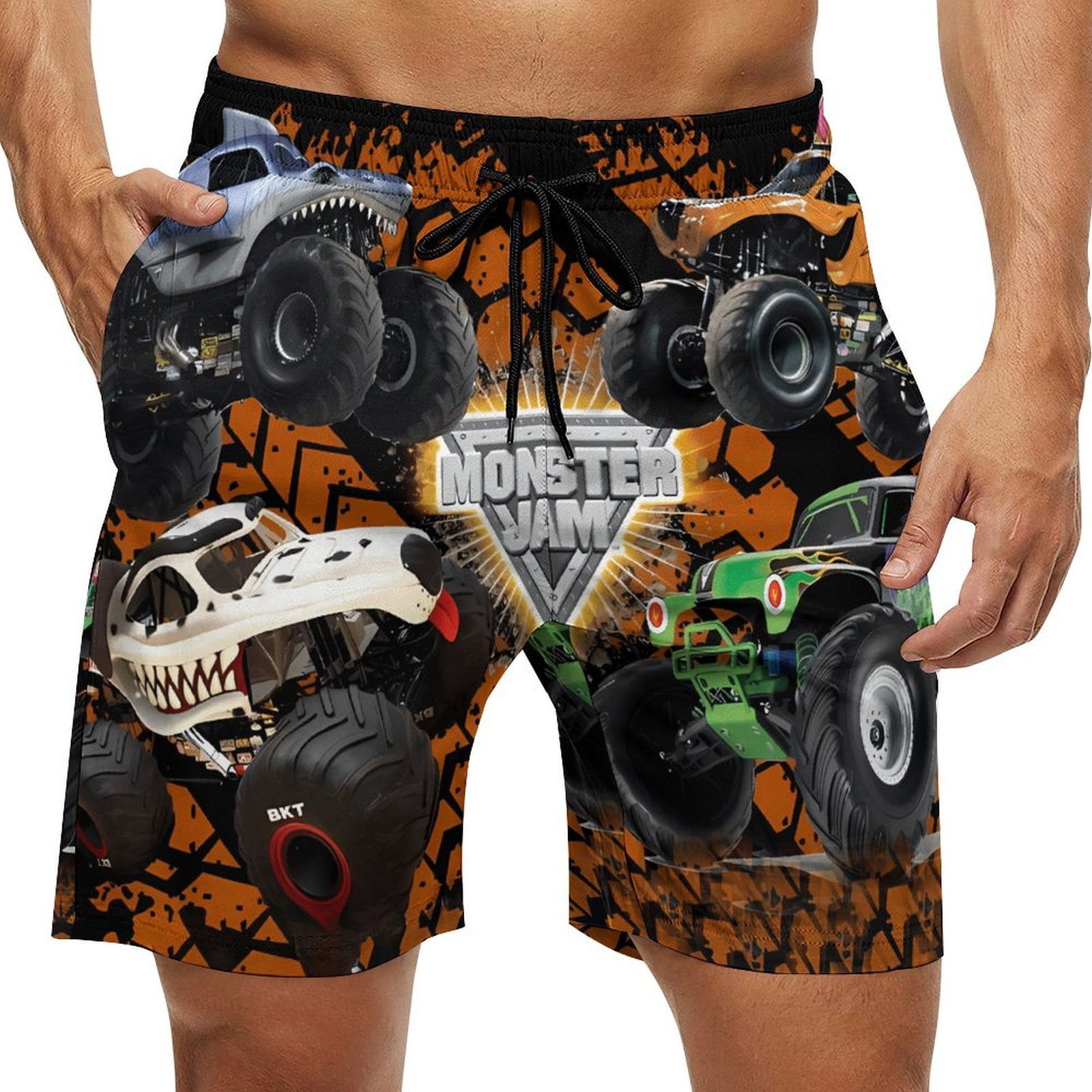 Monster Truck Jam Men's Beach Shorts Swim Trunks Quick Dry Casual ...