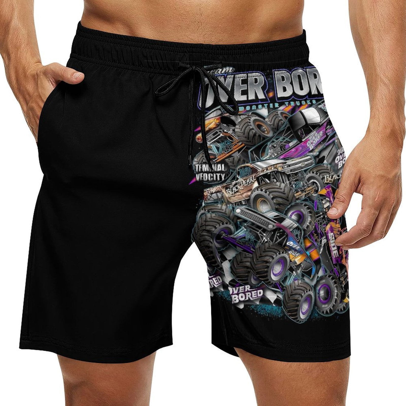 Monster Truck Jam Men's Beach Shorts Swim Trunks Quick Dry Casual ...